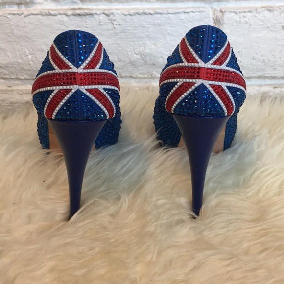 Shoes | Gina Swarovski Crystal Union Jack Heels | Poshmark